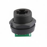 China Waterproof RJ45 Female Solder Board Rear Socket Connector CAZN E13T-FR6-PWF Threaded IP67 Rated for sale