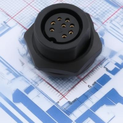 China Plastic Waterproof Connector Threaded Panel Mount Plug CAZN E13T-S8-PPF with CE RoHS and IP68 Ratings for sale