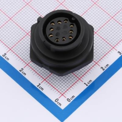 China Panel front mount plastic connector CAZN E13T-S10-PWB with waterproof design and threaded solder wiring for sale