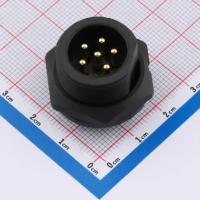 China Threaded locking plastic waterproof connector CAZN E13T-P6-PPF with panel mount plug and gold plated copper pins for sale