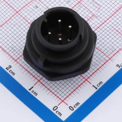 China Panel front mount plastic waterproof connector CAZN E10B-P4-PWB snap fit pin type soldering solution for sale