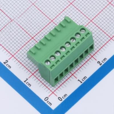 China Single Row 2.54mm Pitch Terminal Block chxunda XD2EDGK-2.54-8P-V with Female Socket and Screw Clamp for sale