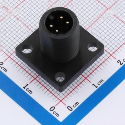 China Plastic waterproof connector CAZN E7T-P4-PWH with square flange mount socket and pin type solder contacts for sale