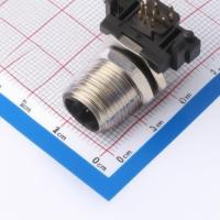 China CAZN M12 P12A GPL M12 M12 Right Angle Female Connector PCB Socket Featuring PA GF Insulator Material for sale