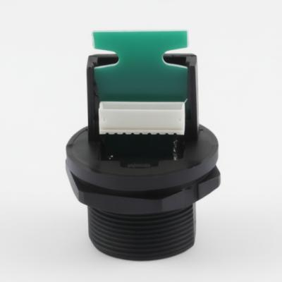 China Waterproof Single RJ45 Port Connector CAZN E13T-FR6-PRF-SN Rear Panel Mount Screw Type CAT5e CAT6a for sale