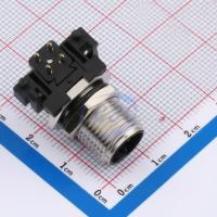 China CAZN M12 P4A GPL M12 M12 right angle metal socket panel cutout B screw connection solder board option for sale