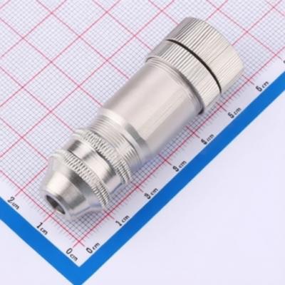 China Industrial Metal Assembly Straight Plug Connector with Screw Connection CAZN M12-S5A-GLAP7 and Shielding for sale