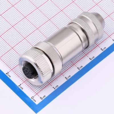 China metal assembly connector CAZN M12-S12A-GWAP7-BS with zinc alloy housing solder wire connection and PG7 cable gland for sale