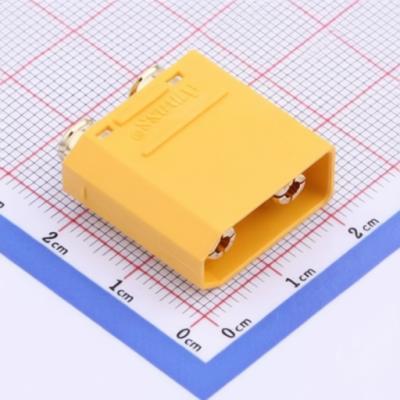 China Vertical PCB Mounted Connector Changzhou Amass Elec XT90PB-M.G.Y with Gold Plated Finish and 30A Current Rating for sale