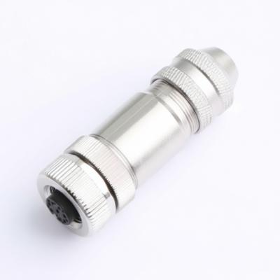 China Durable CAZN M12-S8A-GWAP7-BS metal assembly plug with IP67 protection and black tail claw waterproof gasket for sale