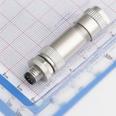 China Durable M8 connector with solder wire metal assembly plug and PG7 cable entry CAZN M8-P5B-GWAP7 for sale