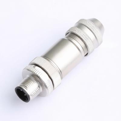 China M12 straight male solder wire connector with PG7 cable gland and copper housing CAZN M12-P4A-GWAP7-BS for sale