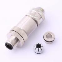 China Robust Metal Assembly Straight Plug Connector CAZN M12-P4A-GLAP7 with Screw Connection and Shielding for sale