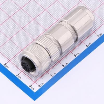 China Industrial connector CAZN M12-S4A-GWAP9 metal assembly plug with 2 pin A coding and strain relief tail clamp for sale