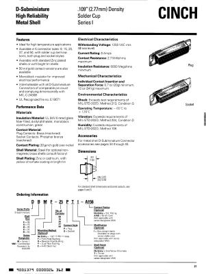 China Durable CINCH DAMF15P D Subminiature Connector Suitable for Various Signal Transmission Needs for sale
