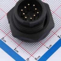 China Plastic Waterproof Connector CAZN E13B-P10-PPF Rear Mount Socket Connector Snap-fit Pin Type PCB Board for sale