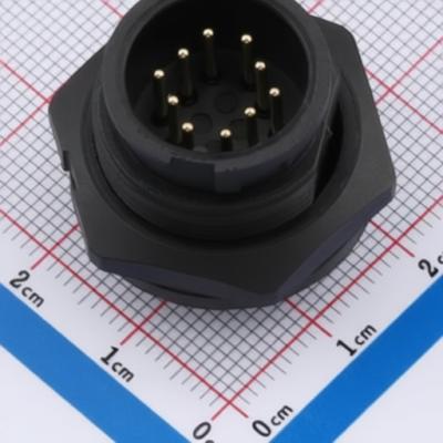 China Plastic Waterproof Connector CAZN E13B-P10-PPF Rear Mount Socket Connector Snap-fit Pin Type PCB Board for sale