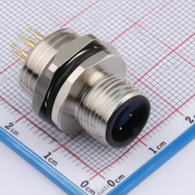China European Standard CAZN M12-P8A-GPB M16 M12 Panel Mount Pin Receptacle Connector with PCB Board Connection for sale