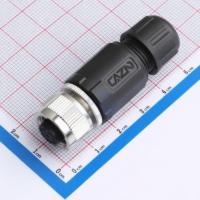 China M12 straight socket plastic assembly plug CAZN M12-S8A-PWAP7 with phosphor copper gold plated contacts and seal for sale
