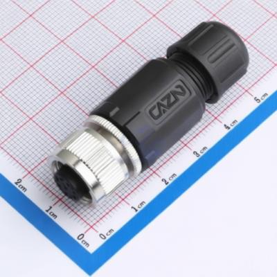 China M12 straight socket plastic assembly plug CAZN M12-S8A-PWAP7 with phosphor copper gold plated contacts and seal for sale