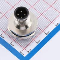 China Durable panel mount connector CAZN M12-P4A-GWBP11 with M12 threaded pin core and screw lock mechanism for sale