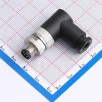 China Plastic M8 right angle connector solder wire connection CAZN M8-P4A-PWD05 black color rubber sealing for sale