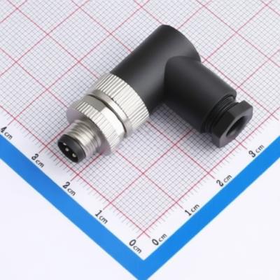 China Plastic M8 right angle connector solder wire connection CAZN M8-P4A-PWD05 black color rubber sealing for sale
