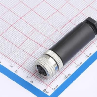 China M8 Threaded Female Connector Plastic Weld Assembly with Copper Shell and Rubber Seal CAZN M8-S3A-PWA05 for sale