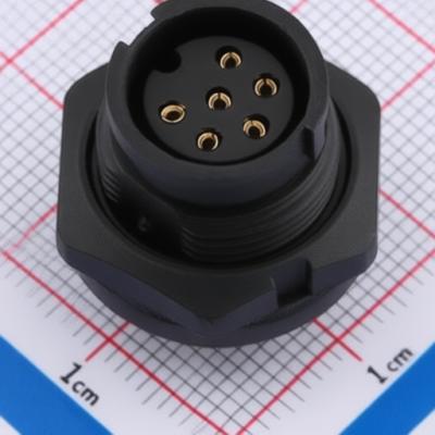China Industrial plastic waterproof connector CAZN E10B-S6-PPF rear mount socket snap fit PCB board wiring for sale