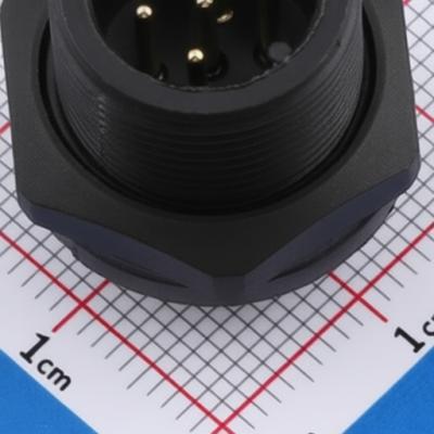 China Threaded pin type plastic waterproof connector rear mount socket CAZN E10T-P5-PPF for pcb connections for sale