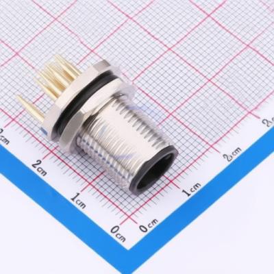 China Panel Mount Socket Connector CAZN M12-P12A-GPF M12-JD Pin Type M12 Series with CE RoHS Certification for sale