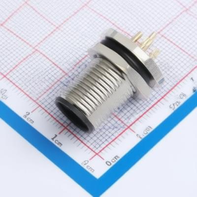 China panel mount connector CAZN M12-P5A-GWFM12 with 5 pin solder connection and IEC 61076-2-101 compliance for sale