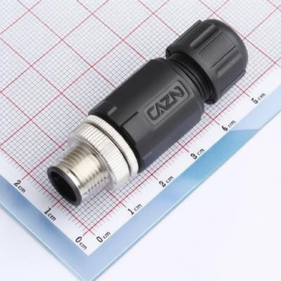 China Plastic assembly M12 straight plug with solder wire connection CAZN M12-P5A-PWAP7 6mm cable outlet diameter for sale