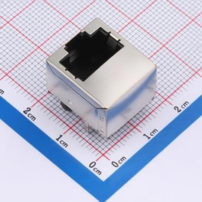 China CND tek T11002E6BU 10 100BASE T Ethernet Connector with Integrated Magnetics and 180 TAB UP Mounting for sale