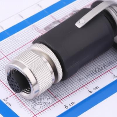 China Industrial M12 Straight Male Connector Plastic Assembly Solder Wire CAZN M12-S12A-PWAP7 Connector for sale