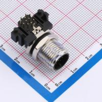 China Locking Plate Metal M12 Right Angle Connector Thread Connection PCB Mount Shielded CAZN M12-P12A-GPLM12-JD for sale