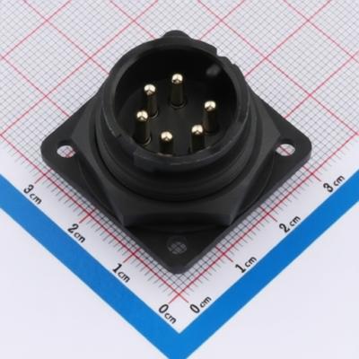 China Waterproof snap-lock connector CAZN E16B-P6-PPH with pin terminals and PCB board mounting capability for sale
