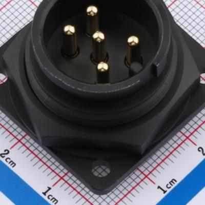 China square flange socket connector CAZN E16B-P5-PWH plastic waterproof snap lock pin type solder wiring for sale