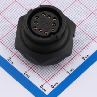China Snap fit plastic waterproof connector rear mount socket female pins CAZN E13B-S10-PPF for secure PCB applications for sale