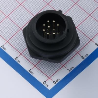 China Plastic waterproof connector front panel mount socket CAZN E13B-P8-PWB with push pull locking and CE RoHS compliance for sale