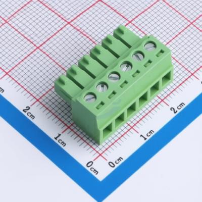 China Single row pluggable enclosed terminal block chxunda XD15EDGK-3.81-6P-V rated 300V 8A wire size 24 to 14AWG for sale