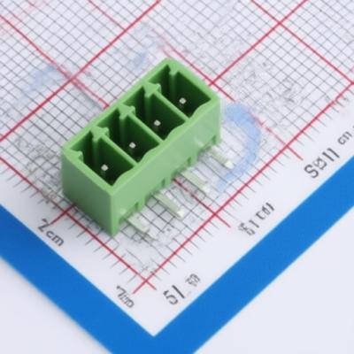 China Single row plug in terminal block with 3.50mm pitch chxunda XD15EDGRC-3.5-4P-V rated 300V 8A current for sale