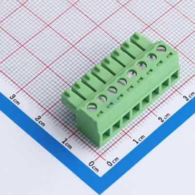 China 3.81mm pitch single row pluggable enclosed terminal block chxunda XD15EDGK-3.81-8P-V rated 300V 8A wire connection for sale