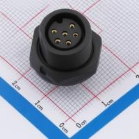 China Threaded Connection Plastic Waterproof Connector Rear Panel Mount Socket CAZN E10T-S6-PPF for PCB Board for sale