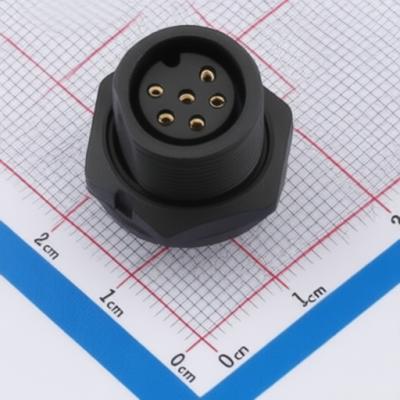 China Threaded Connection Plastic Waterproof Connector Rear Panel Mount Socket CAZN E10T-S6-PPF for PCB Board for sale