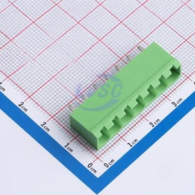 China 7 pin pluggable terminal block chxunda XD2EDGVC-5.08-7P-V 5.08mm pitch with brass nickel plated pins and PA66 housing for sale