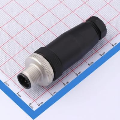 China Durable screw connection pin type plastic assembled straight plug CAZN M12-P8A-PLAP7 for industrial for sale