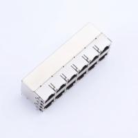 China Spring Tabs Shielded 8P8C RJ45 Modular Jack 2x6 Port CUI CRJ037-5-TH Component For Data Transmission for sale