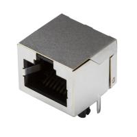 China Shielded 8P8C RJ45 modular jack with tin over nickel solder area plating CUI CRJ044-3-TH through hole for sale