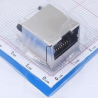 China CND tek TE615310B 180 Tab Up 1X1 100BASE Connector with Black UL94V 0 PBT Housing and LED Indicators for sale